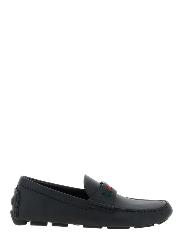 Gucci Leather Driver Loafers - Black