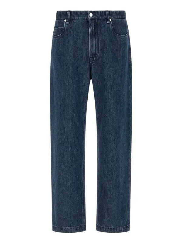 Fendi Cotton Denim Ff Inner Jeans - Blue