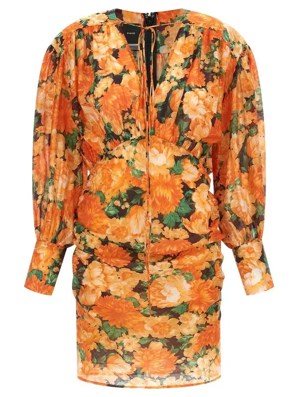Pinko Botanic Garden Mini Dress - Orange