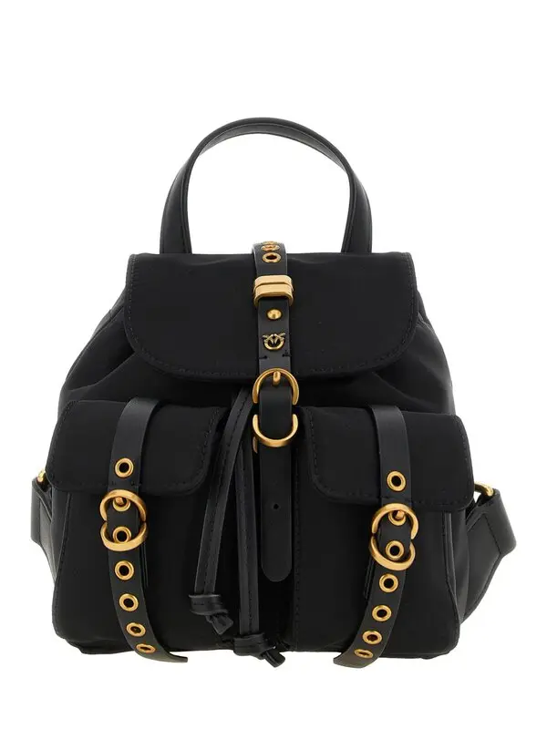 Pinko Nylon Mini Backpack - Black