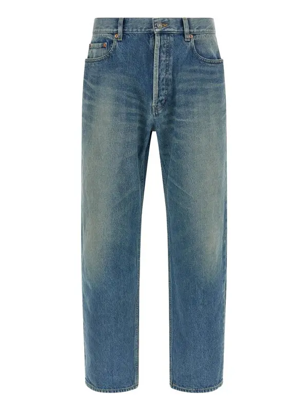Saint Laurent Mick Cotton Denim Jeans - Blue