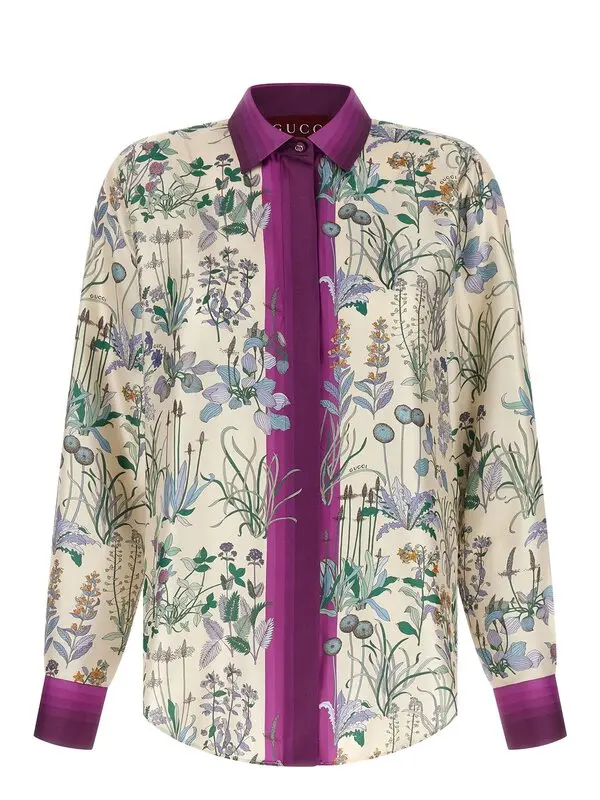 Gucci Floral Silk Twill Shirt - Multi