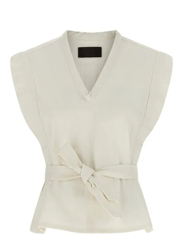 LEMAIRE Chasuble Denim Vest - White