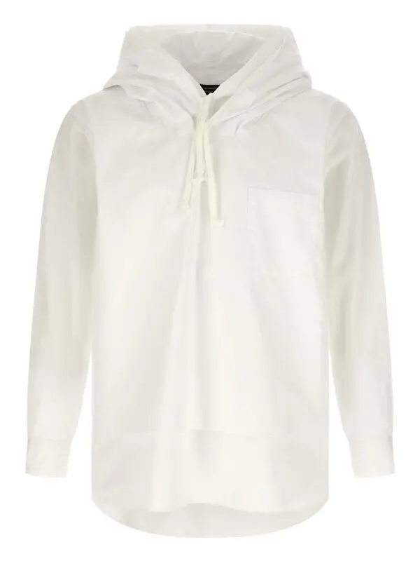Comme Des Garçons Double Layer Cotton Poplin Blouse - White