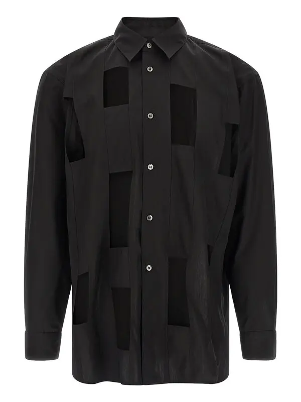 Comme Des Garçons Geometric Cut-out Shirt - Black