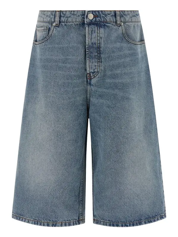AMI Paris Denim Bermuda Shorts - Blue