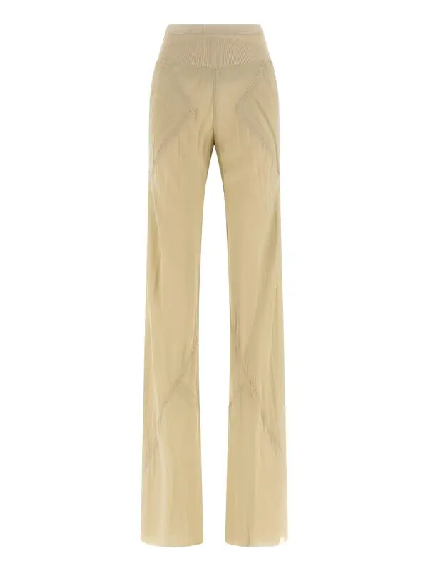 Rick Owens Bias Silk Georgette Trousers - Beige