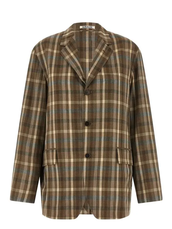 Auralee Super 130's Wool Blazer - Brown