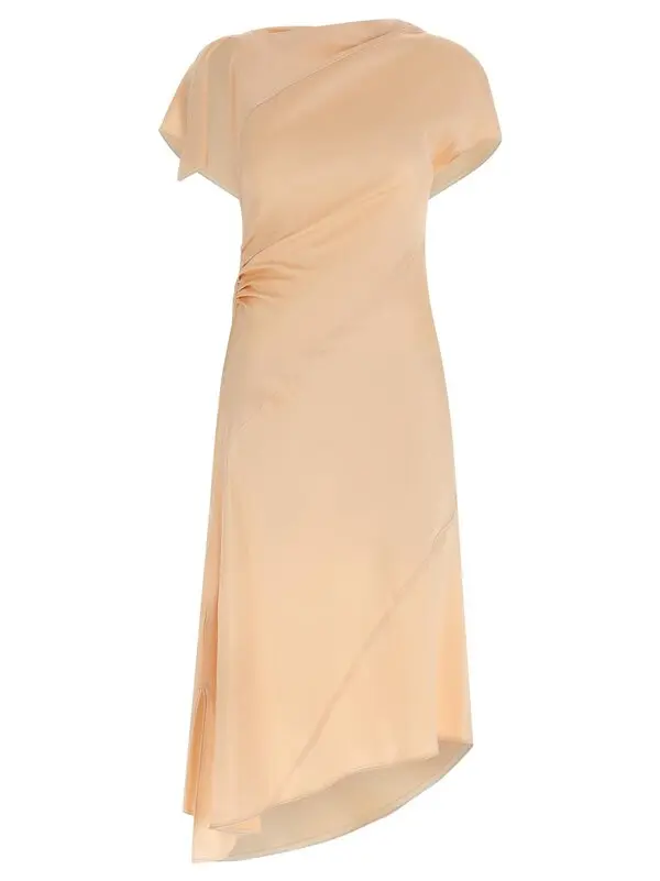 Victoria Beckham Asymmetric Twist Midi Dress - Pink
