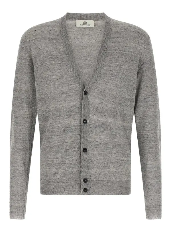 RIVIERA PROJECT Linen Silk Cardigan - Gray