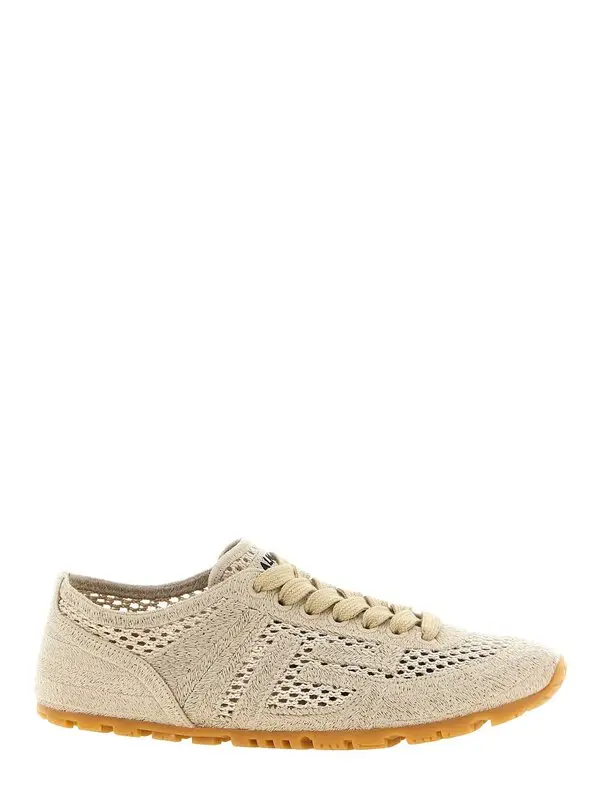 Balmain Racer 45 Macramé Sneakers - Beige