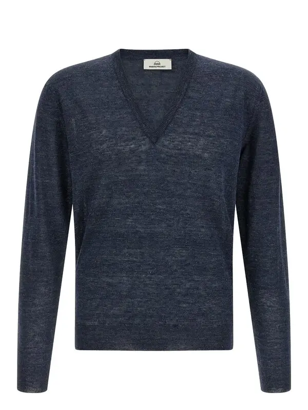 RIVIERA PROJECT Linen And Silk Sweater - Blue