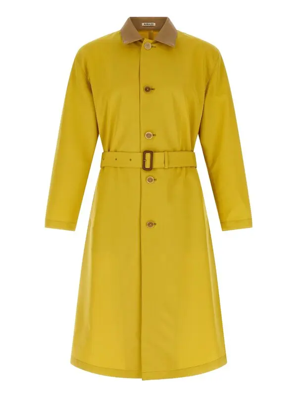 Auralee Wool Max Canvas Coat - Yellow
