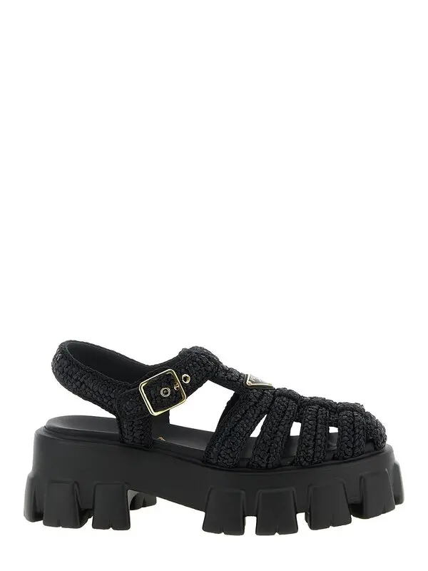 Prada Monolith Sandals - Black