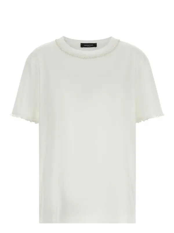 Fabiana Filippi Embellished Cotton Jersey T-shirt - White