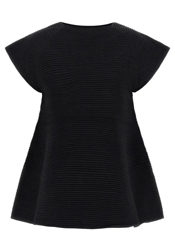 Issey Miyake Corrugated Knit Dress - Black