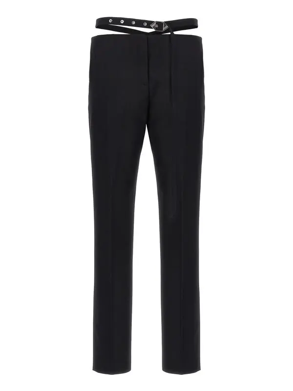 Attico Belt Detail Trousers - Black