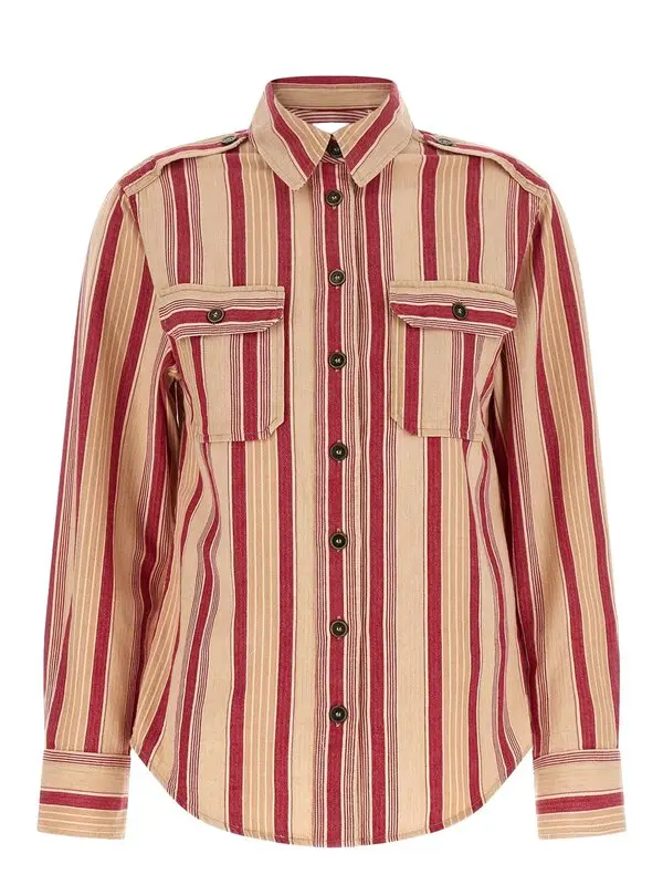 MARANT ETOILE Gelva Striped Cotton Canvas Shirt - Multi