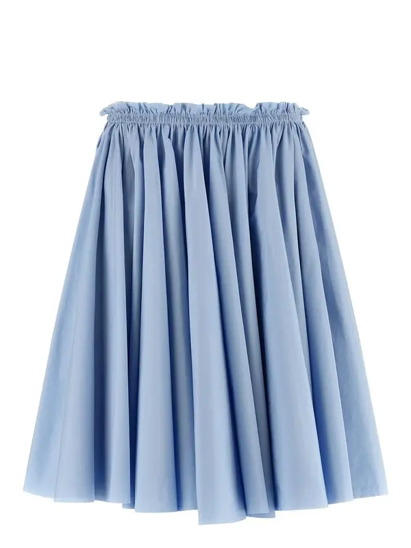 AMI Paris Cotton Poplin Midi Wheel Skirt - Light Blue