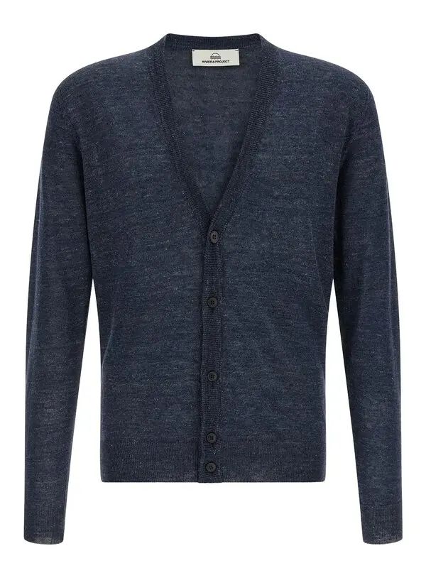 RIVIERA PROJECT Linen Silk Cardigan - Blue