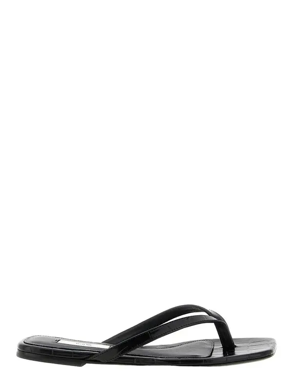 TOTEME Croco-embossed' Slides - Black