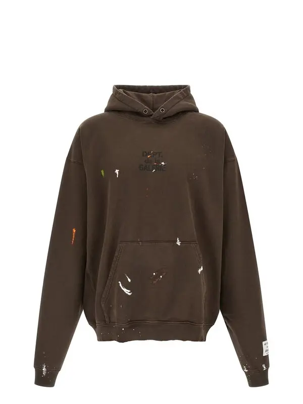 GALLERY DEPT. French Logo Painted Hoodie - Brown