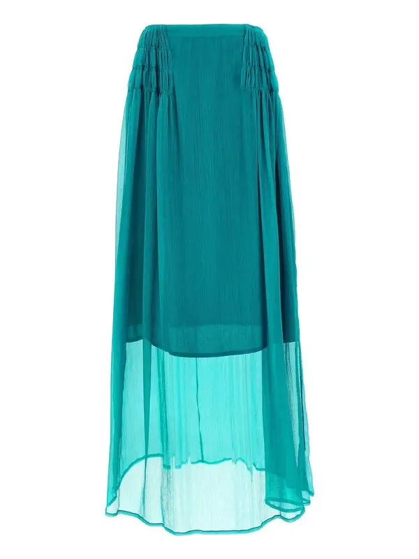 Dries Van Noten Scarlett Silk Skirt - Green