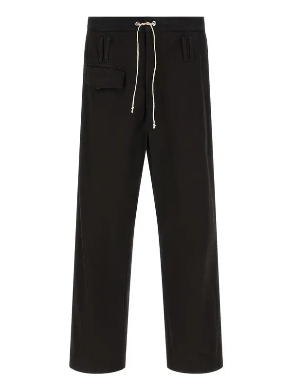 NAMACHEKO Structured Cotton Wide Leg Trousers - Black