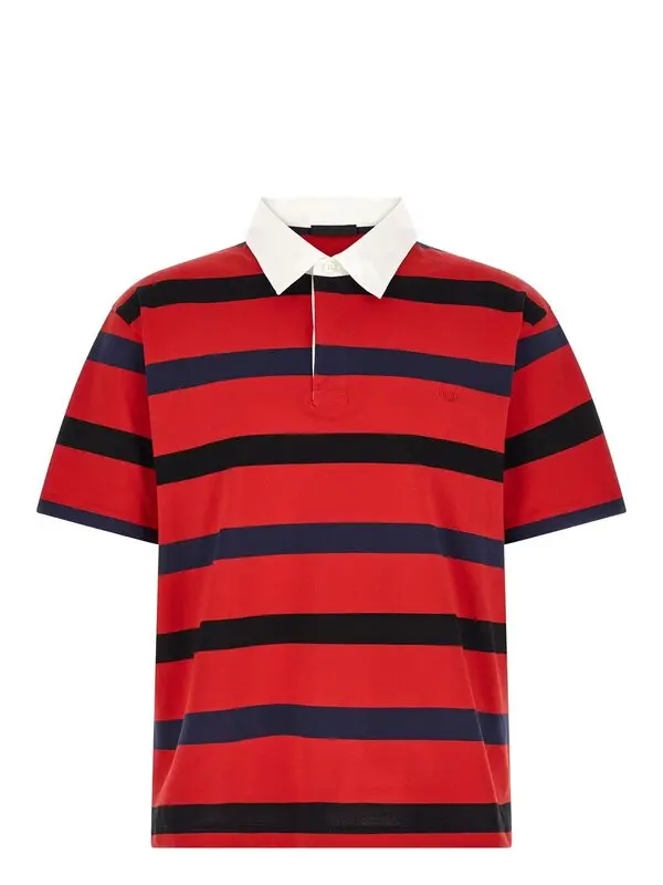Prada Striped Polo Shirt - Red