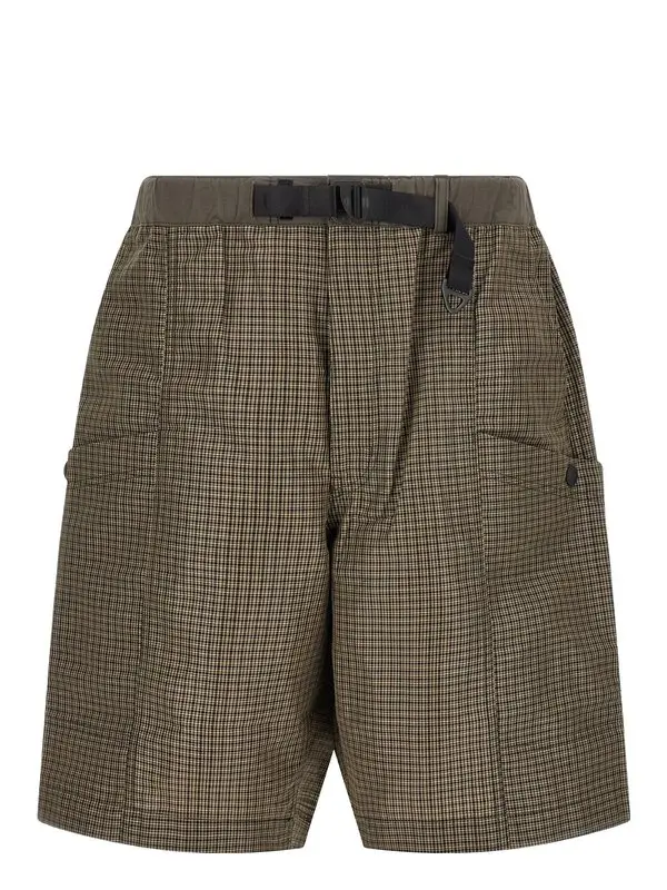 COMME DES GARҪONS HOMME Linen Blend Vichy Bermuda Shorts - Green