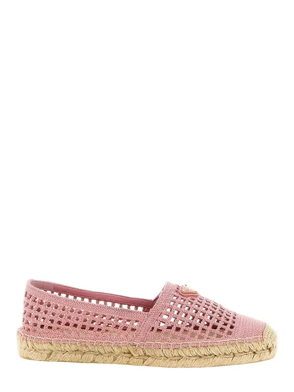 Prada Crochet Knitted Espadrilles - Pink