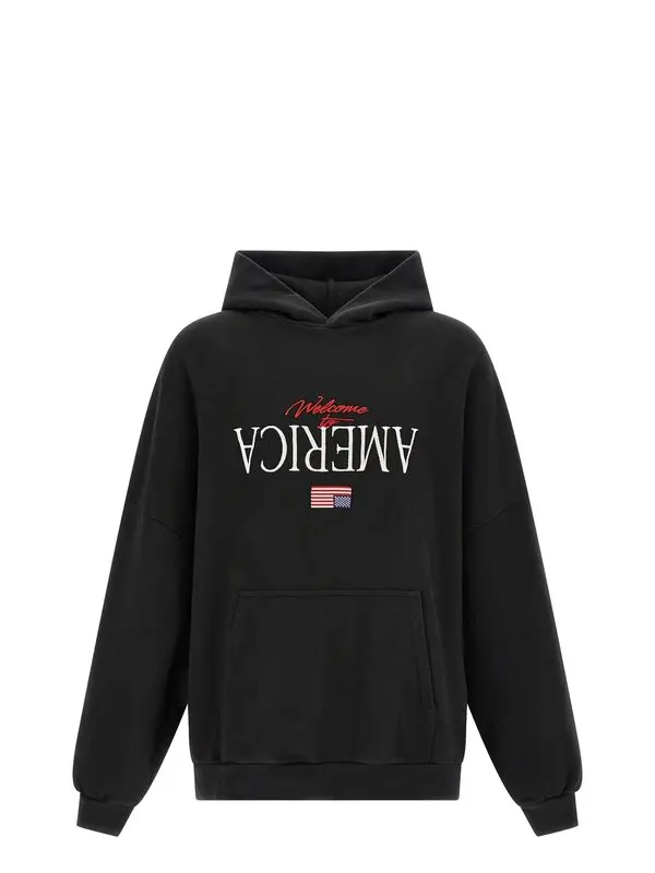 WILLY CHAVARRIA Welcome To America-hooligan' Hoodie - Black