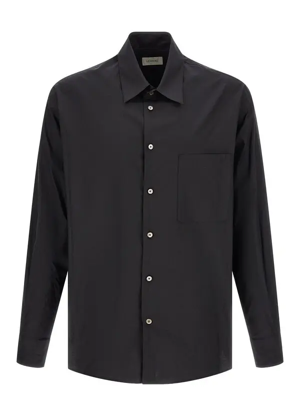 LEMAIRE Cotton And Silk Shirt - Black