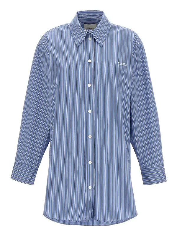 Isabel Marant Étoile Cylvany Striped Cotton Shirt - Light Blue
