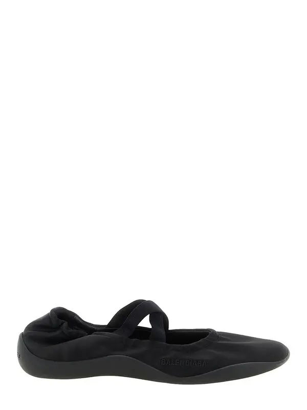 Balenciaga Shibuya Satin Ballet Flats - Black