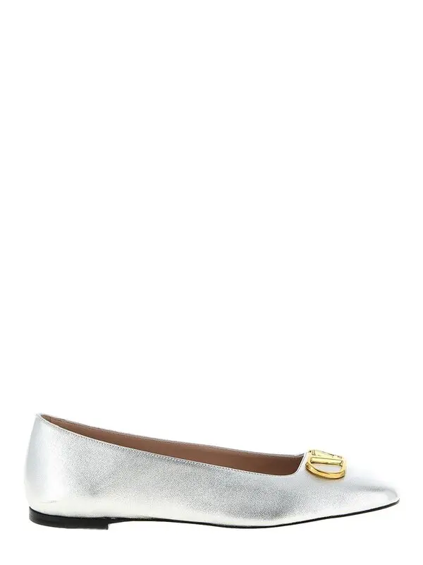 Valentino Garavani Vlogo Signature Ballet Flats - Silver