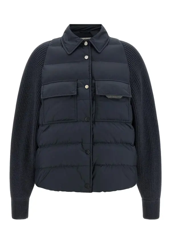 Brunello Cucinelli Monile Pocket Down Jacket - Blue
