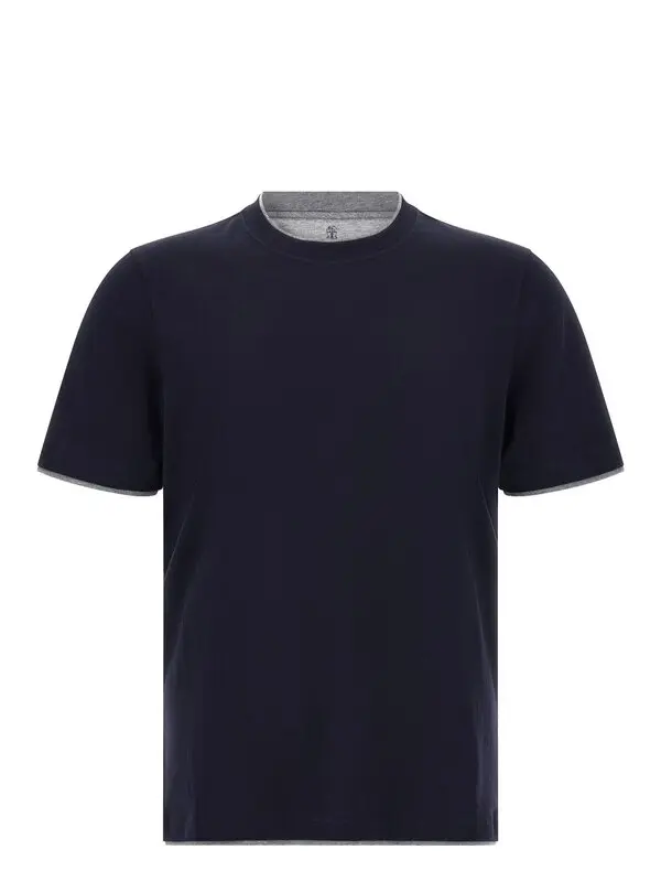 Brunello Cucinelli Double Layer T-shirt - Blue