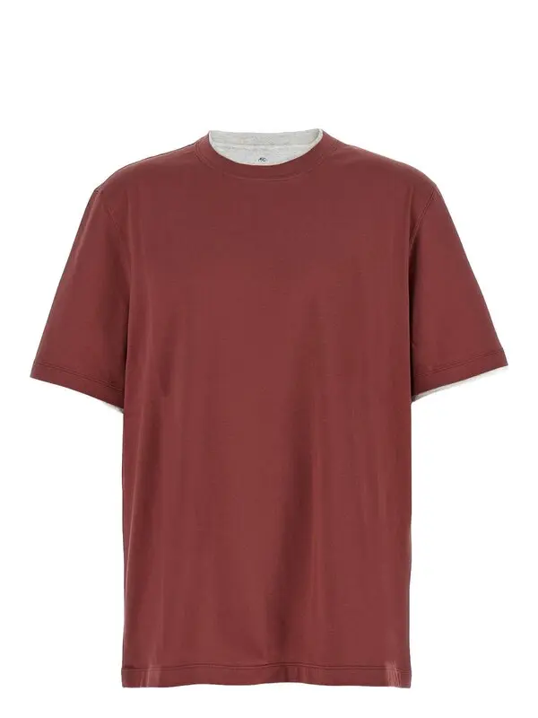 Brunello Cucinelli Double Layer T-shirt - Red