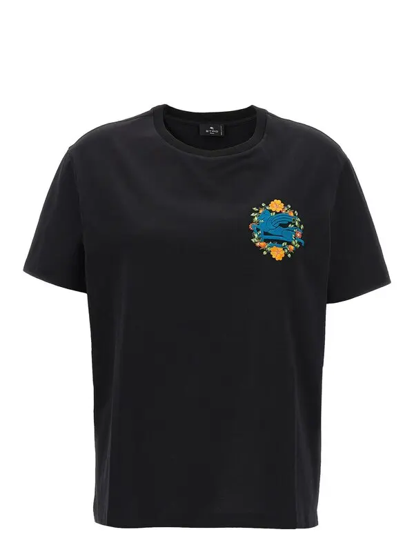 Etro Logo Embroidery T-shirt - Black