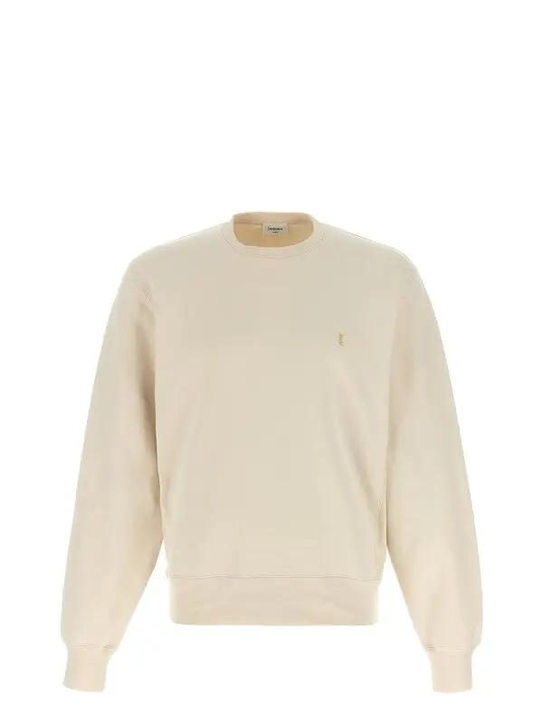 Saint Laurent Cassandre Cotton Sweatshirt - Beige