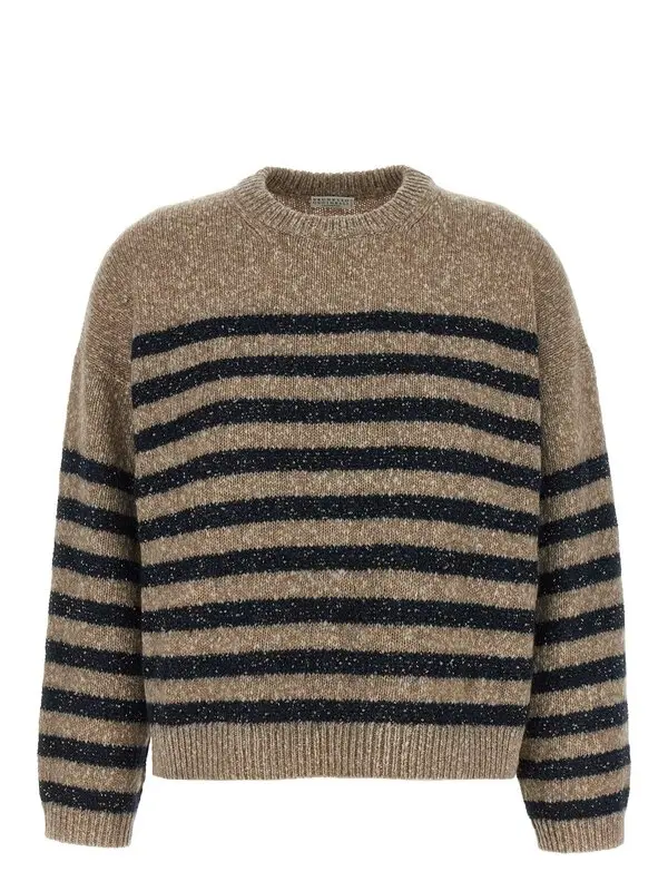 Brunello Cucinelli Dazzling Stripes Cashmere And Wool Sweater - Multi