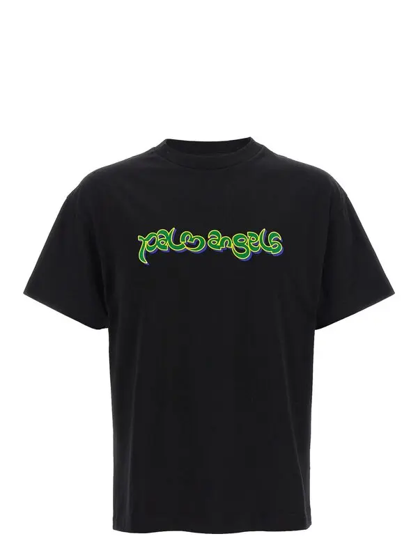 Palm Angels Thai Logo' T-shirt - Black