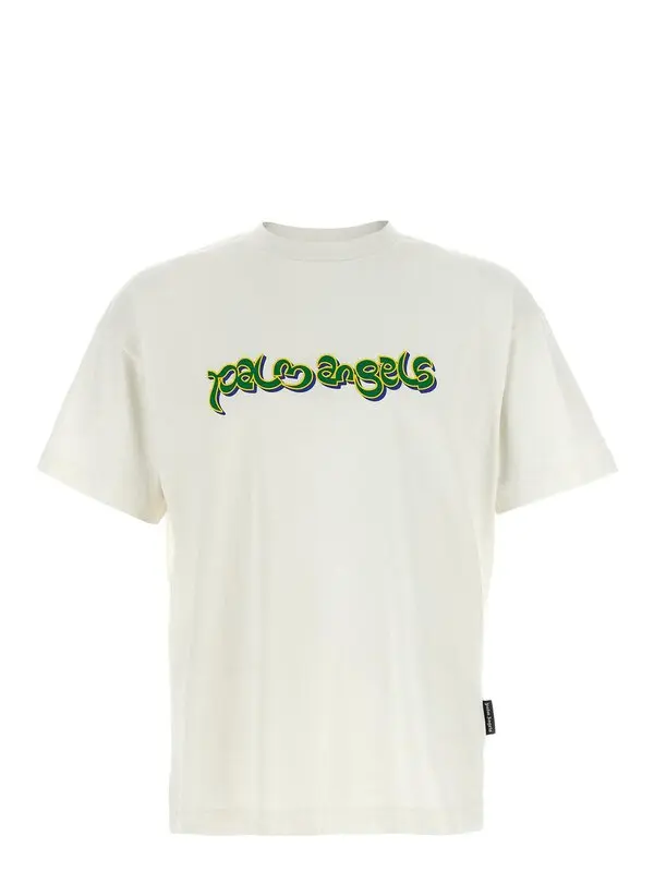 Palm Angels Thai Logo' T-shirt - White