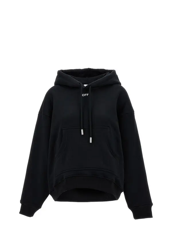 Off-White Off Stamp' Cotton Hoodie - Black