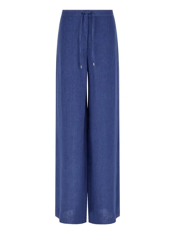 Max Mara Mstpelota Linen Trousers - Blue