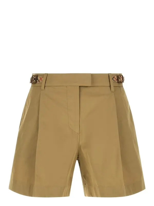 Burberry Raina Cotton Poplin Shorts - Beige