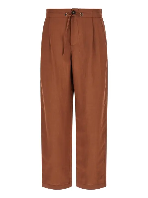 Brunello Cucinelli Tailored Track Fluid Twill Pants - Red