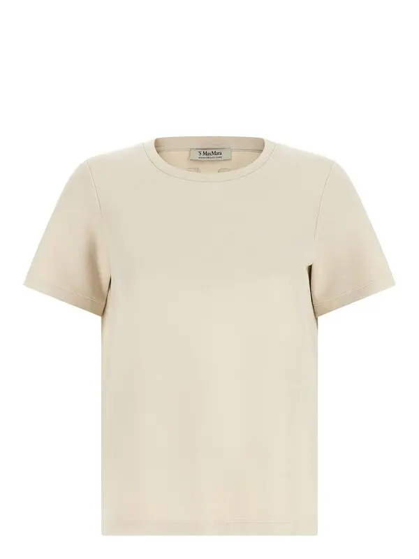 Max Mara Smmnancy Cotton Blend Scuba Jersey T-shirt - Beige