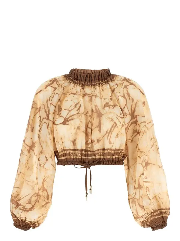 Zimmermann Indra Tie Dye Ramie Top - Beige